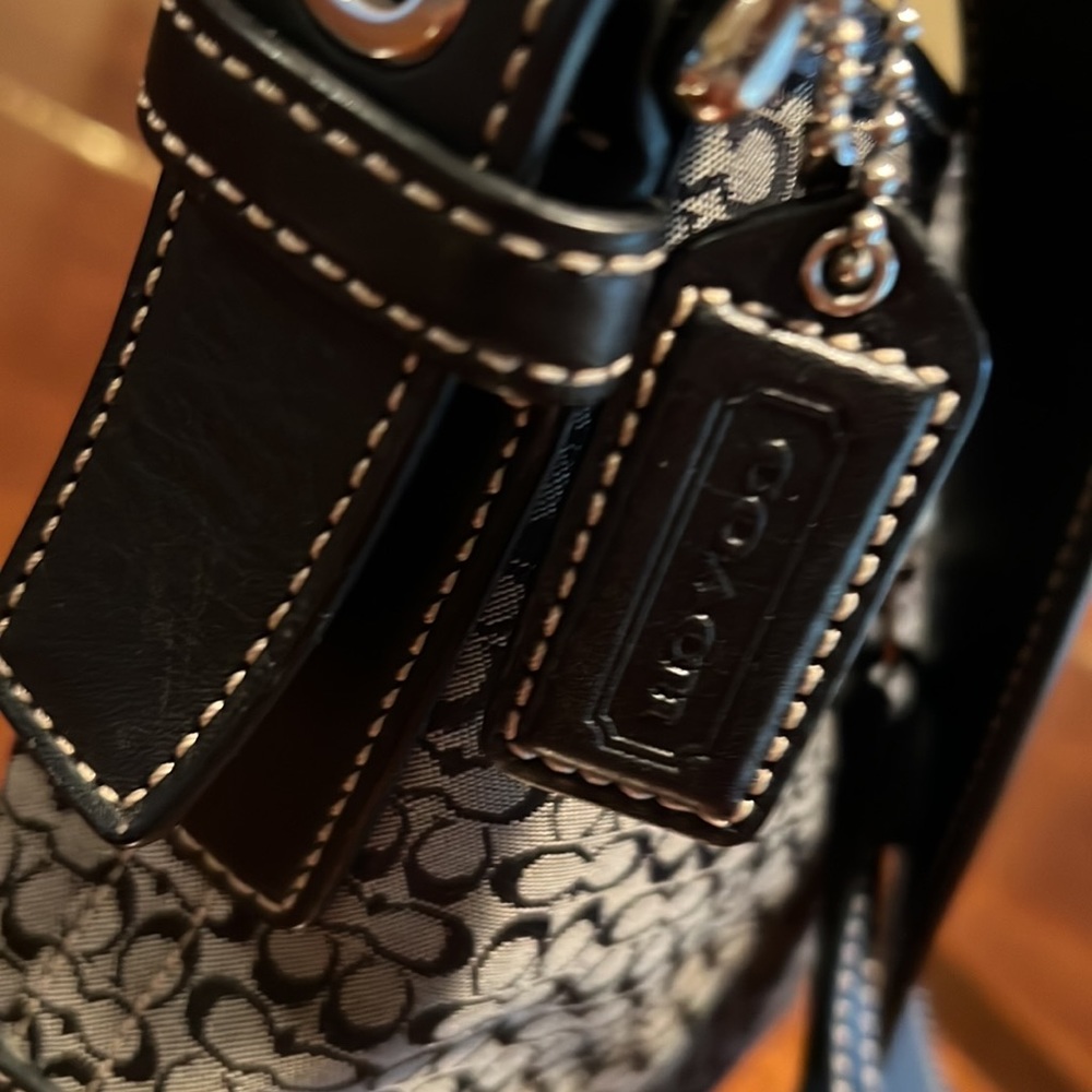 Coach Signature Collection; Woven Gray Black Jacquard… - Gem